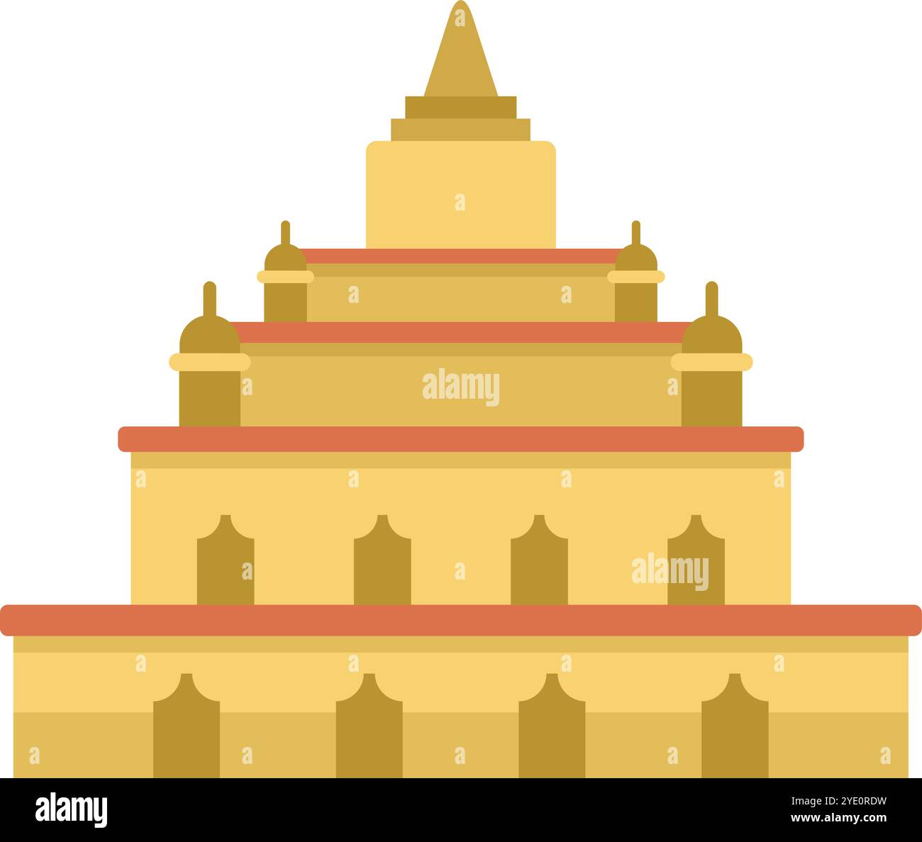 Ancient buddhist temple building with golden roof and decoration ...