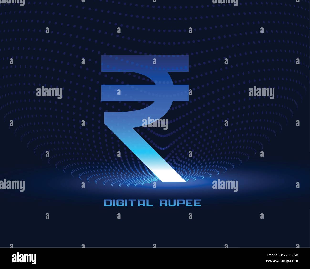 digital currency symbol of indian rupee background with light effect ...