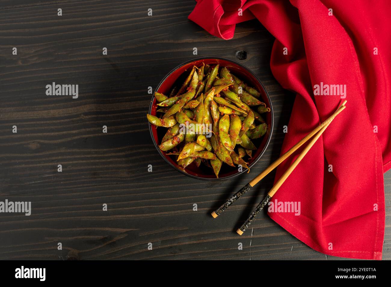 Bowl of fire hot chili edamame asian style Stock Photo - Alamy