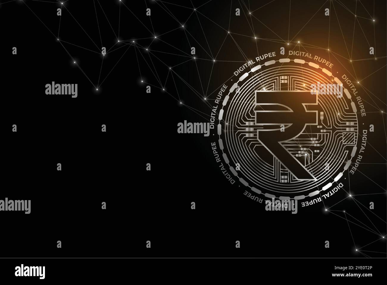 futuristic digital rupee money concept background vector Stock Vector ...