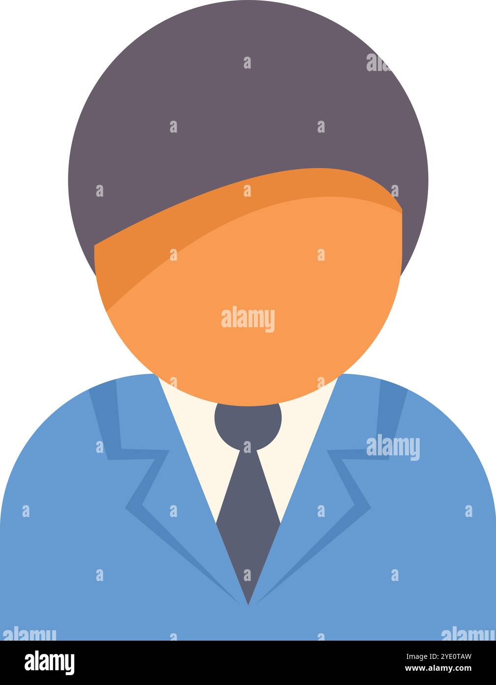 Faceless businessman character wearing blue suit and tie looking ...