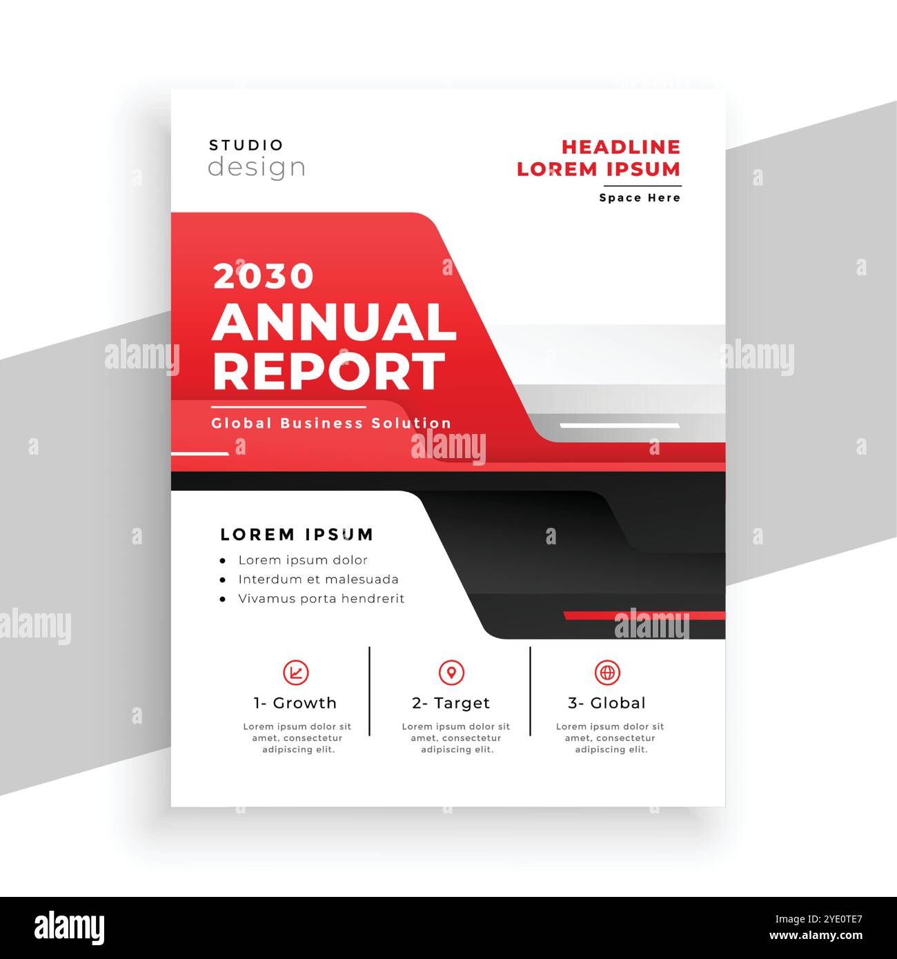stylish red annual report business presentation brochure design Stock ...