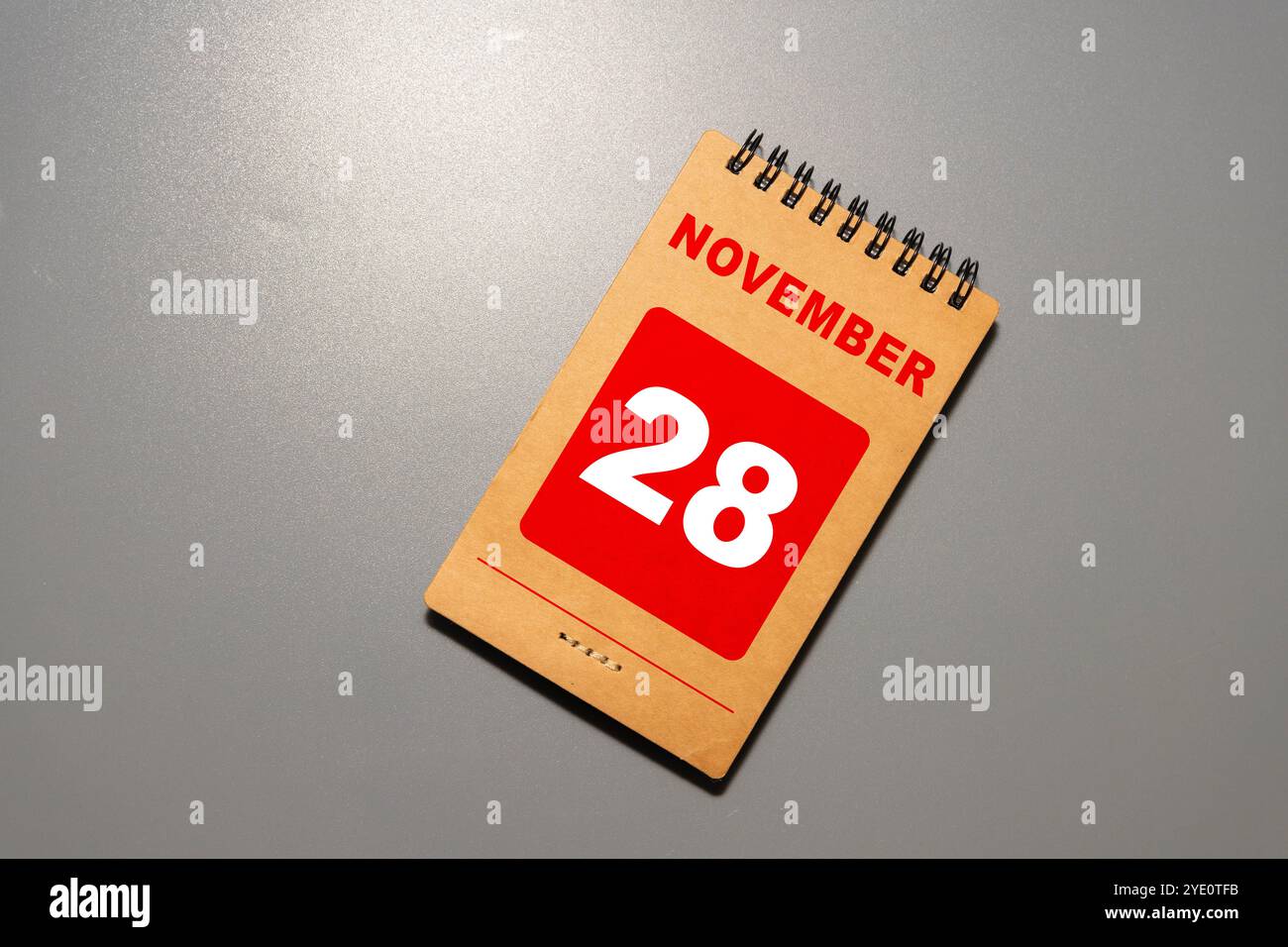 November 28 calendar date text on wooden blocks with copy space for ...
