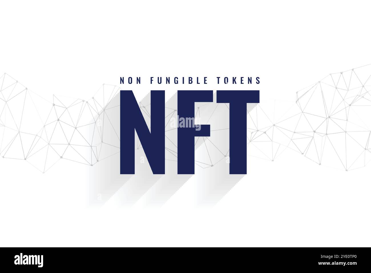 NFT non fungible futuristic digital asset background vector Stock ...