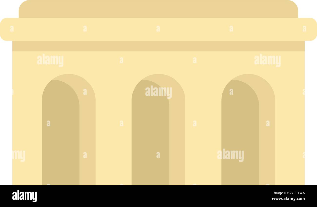This flat vector illustration showcases a triumphal arch, representing ...