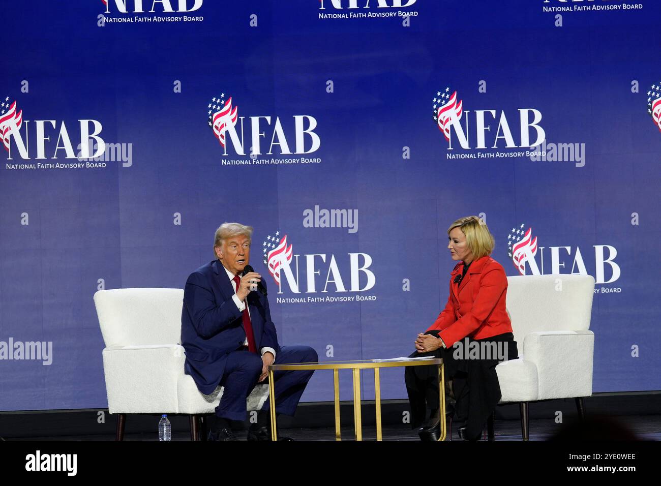 Republican presidential nominee former President Donald Trump speaks ...