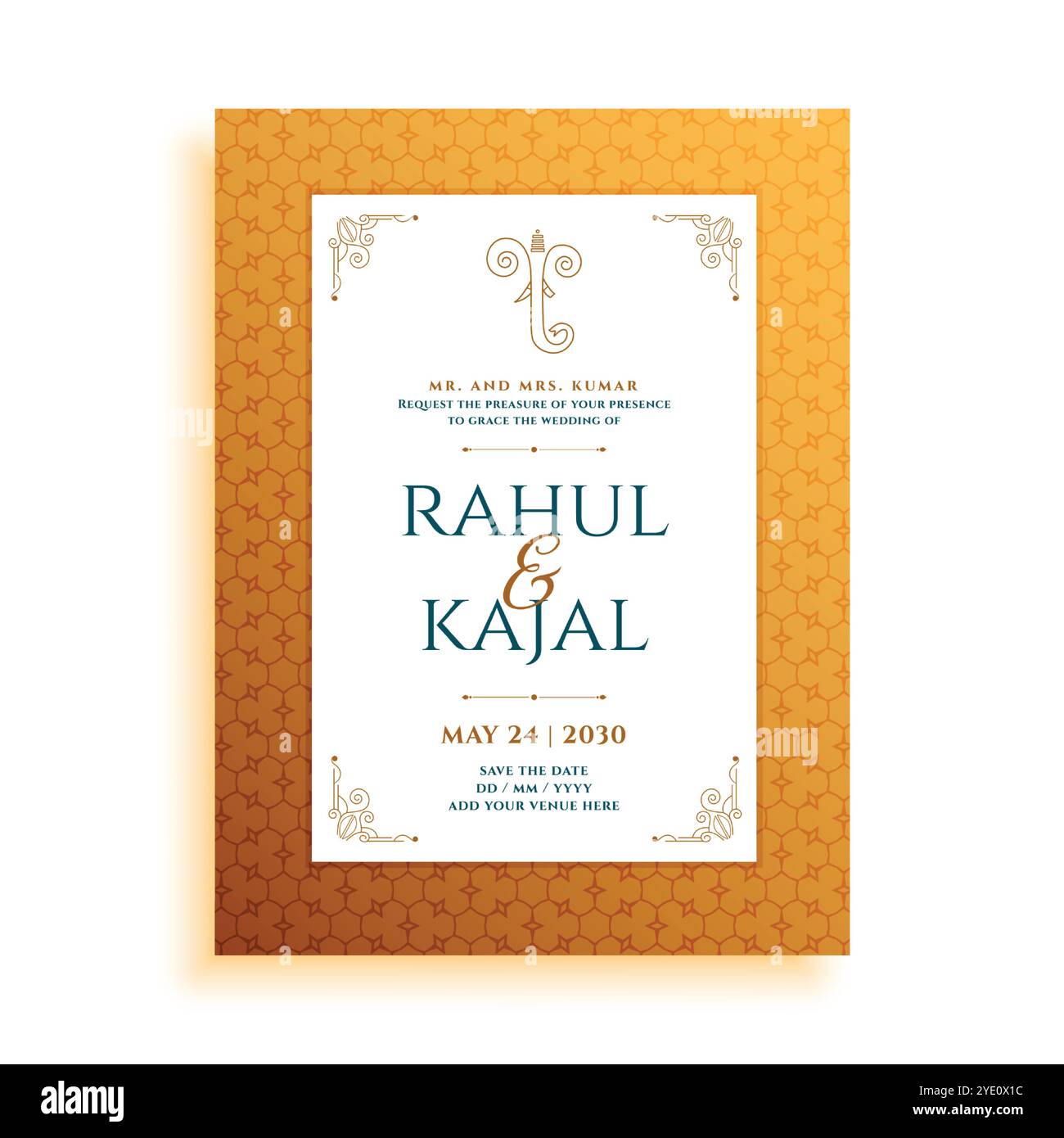 Save date template golden Cut Out Stock Images & Pictures - Alamy