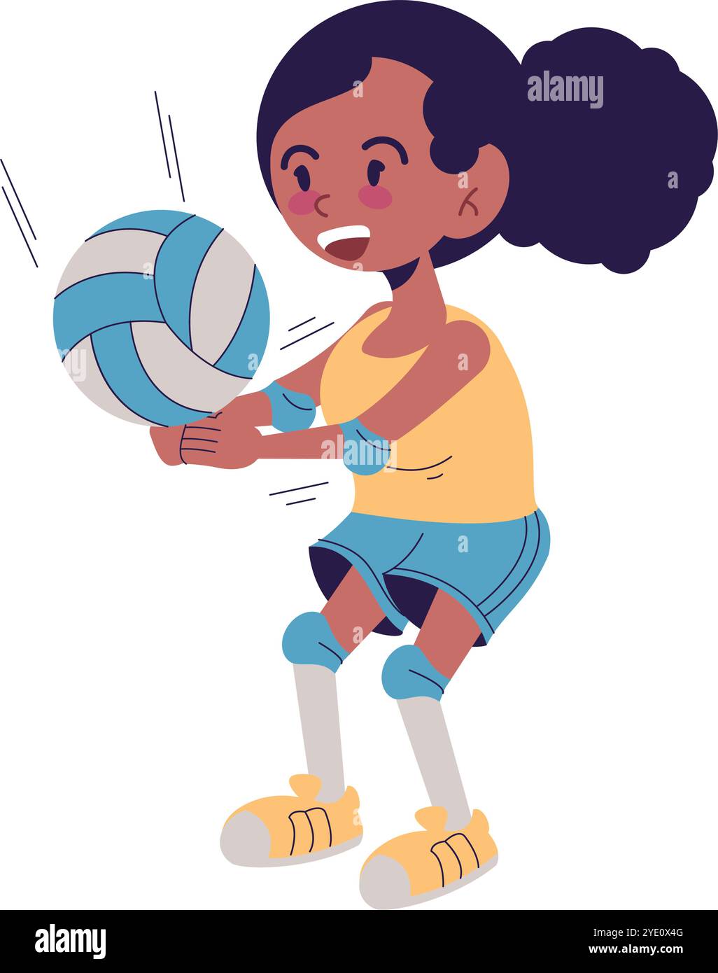 girl cartoon practicing volleyball Stock Vector Image & Art - Alamy