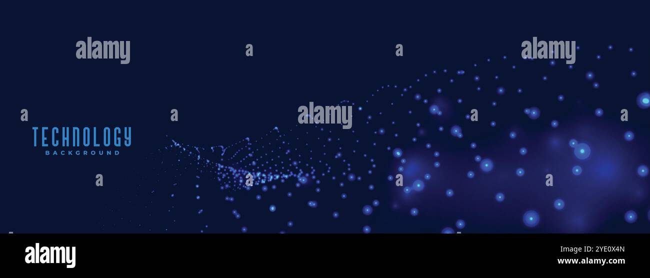 digital blue particles technology banner design Stock Vector Image ...