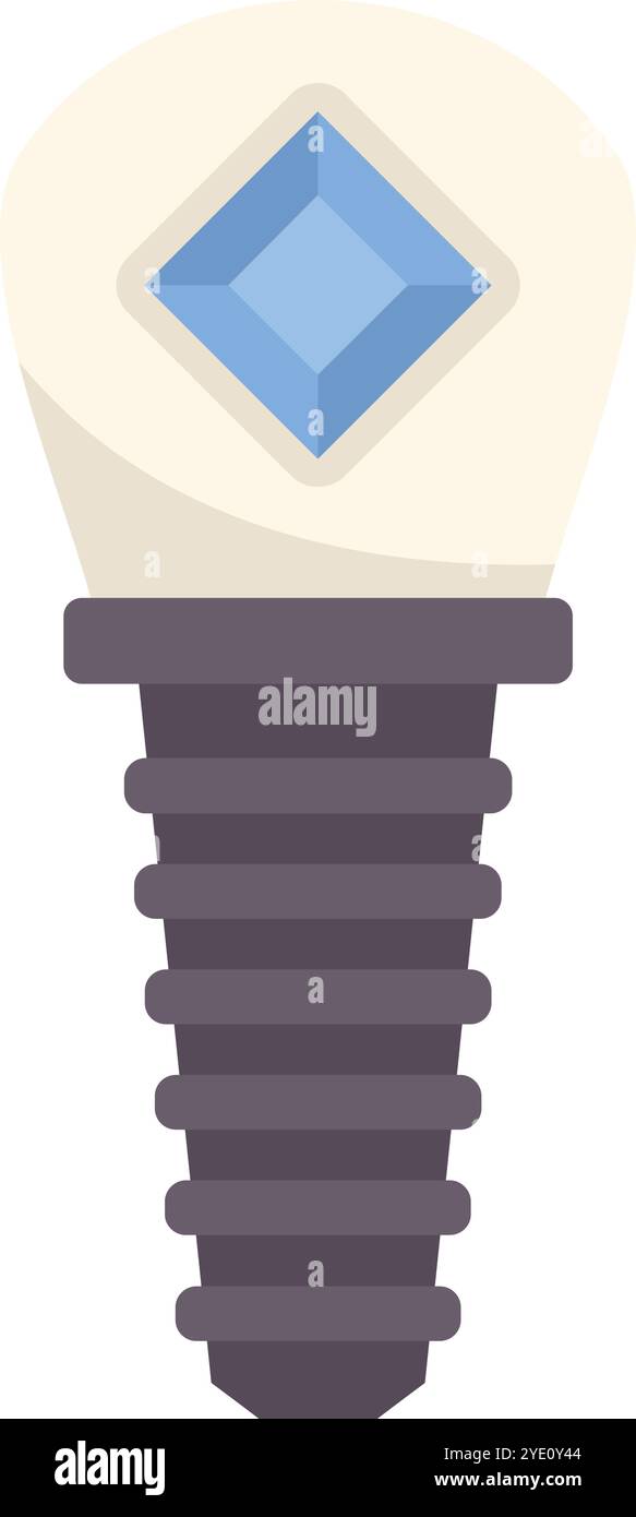 Dental implant with a blue diamond showing modern dentistry concept ...
