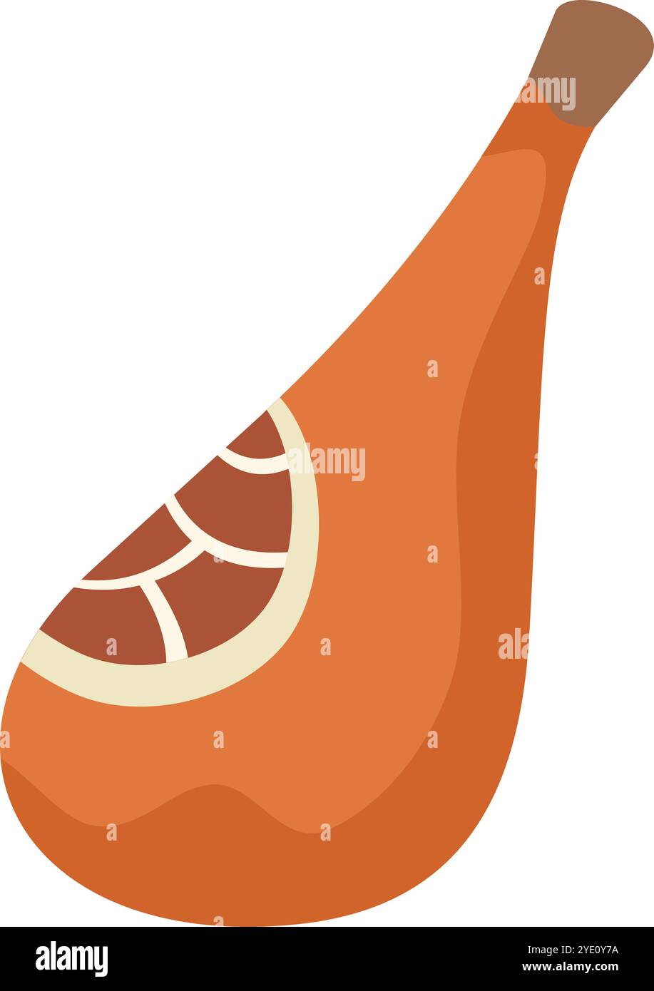 This vector illustration shows a whole prosciutto ham, a staple of ...