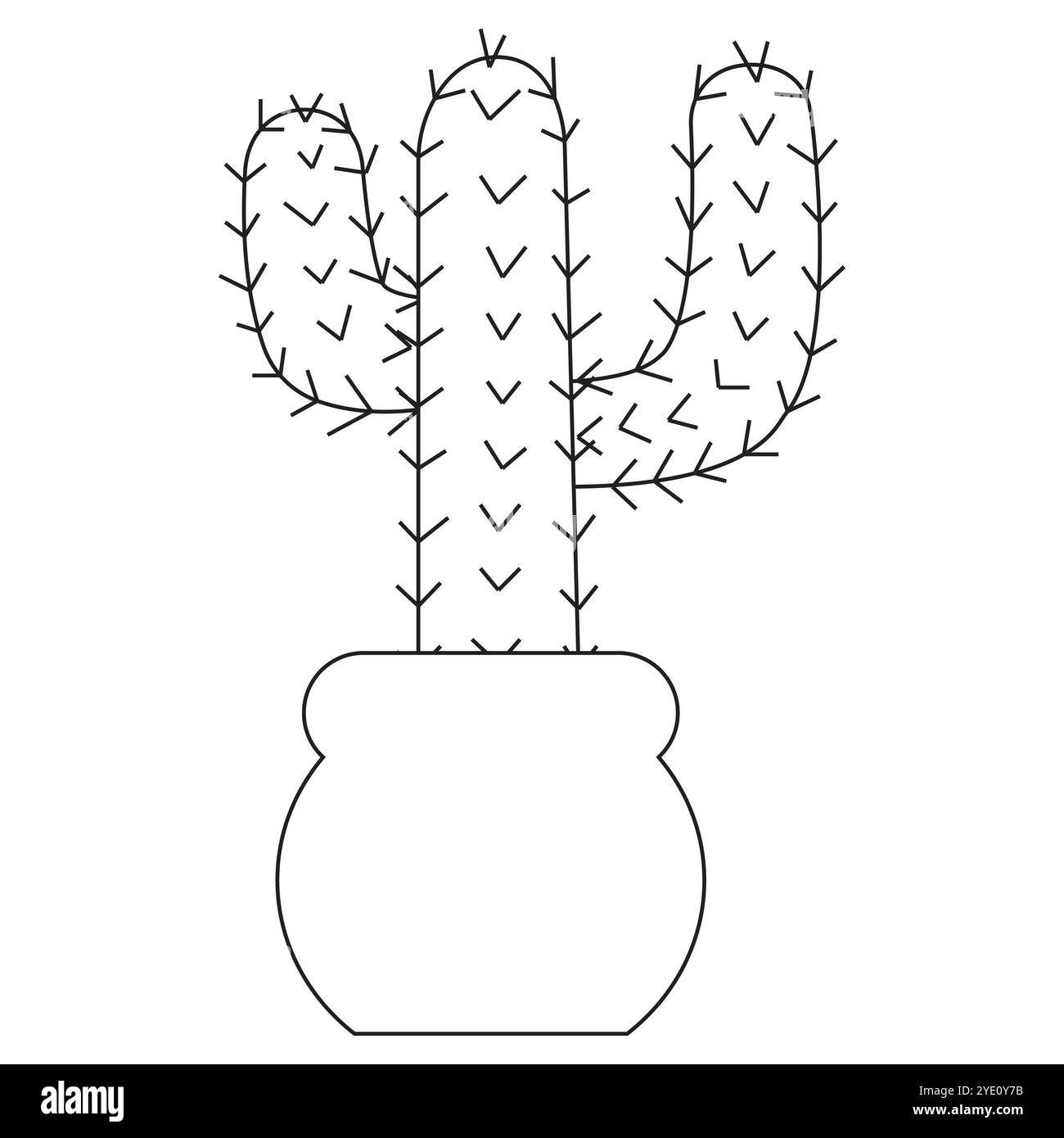 Simple cute cactus in doodle style. Vector illustration isolated on ...