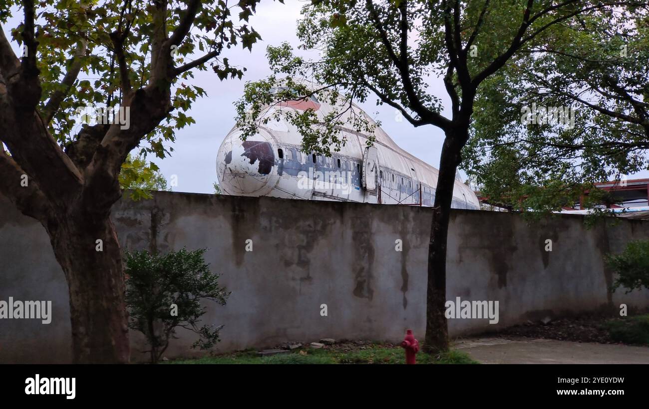SHANGHAI, CHINA - OCTOBER 27, 2024 - An abandoned Boeing 747 aircraft ...