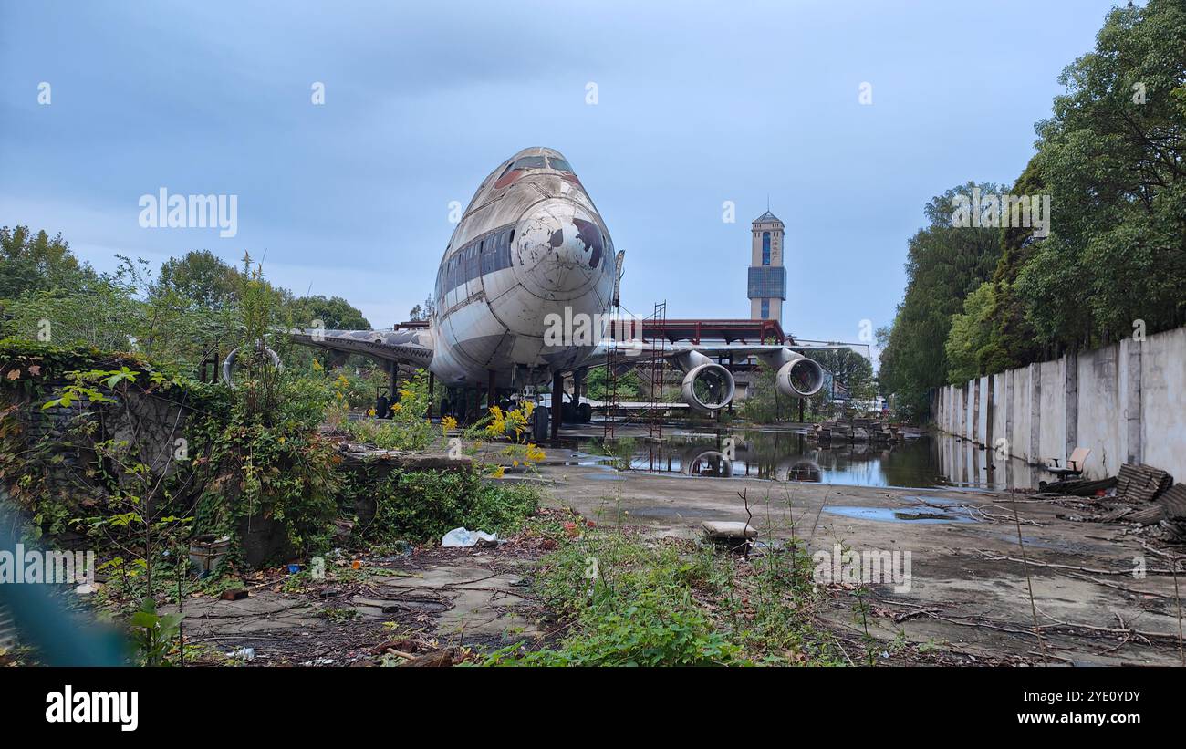 SHANGHAI, CHINA - OCTOBER 27, 2024 - An abandoned Boeing 747 aircraft ...