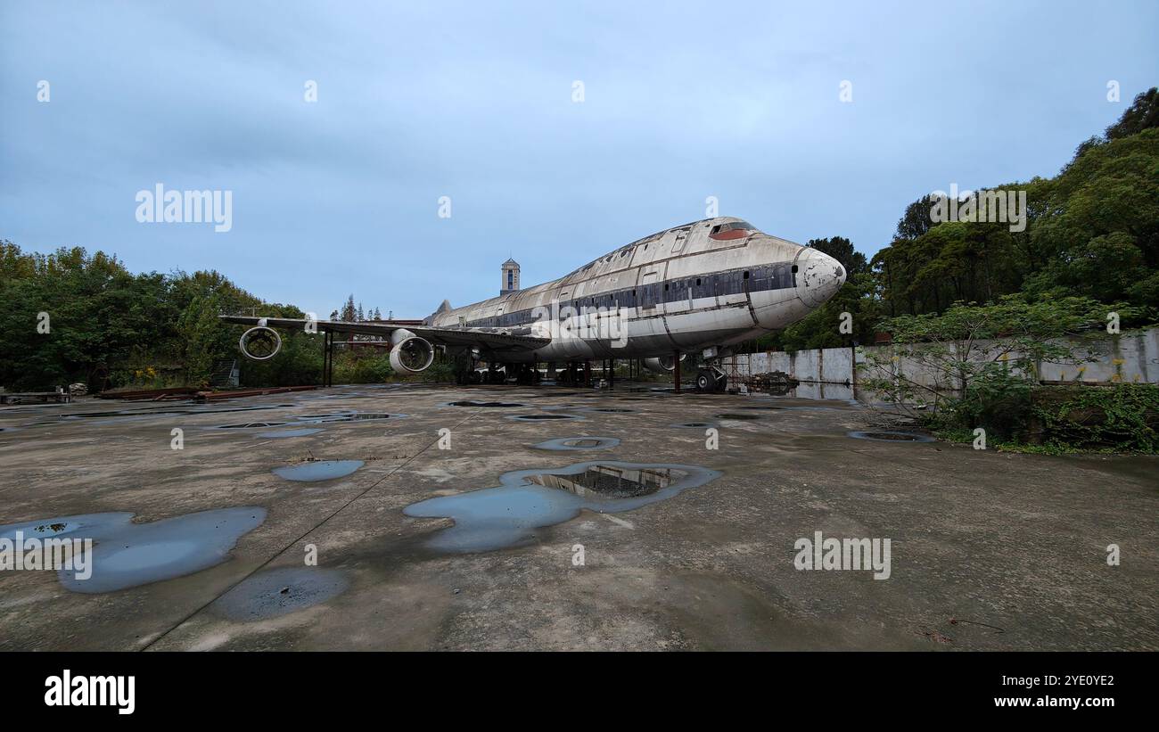 SHANGHAI, CHINA - OCTOBER 27, 2024 - An abandoned Boeing 747 aircraft ...