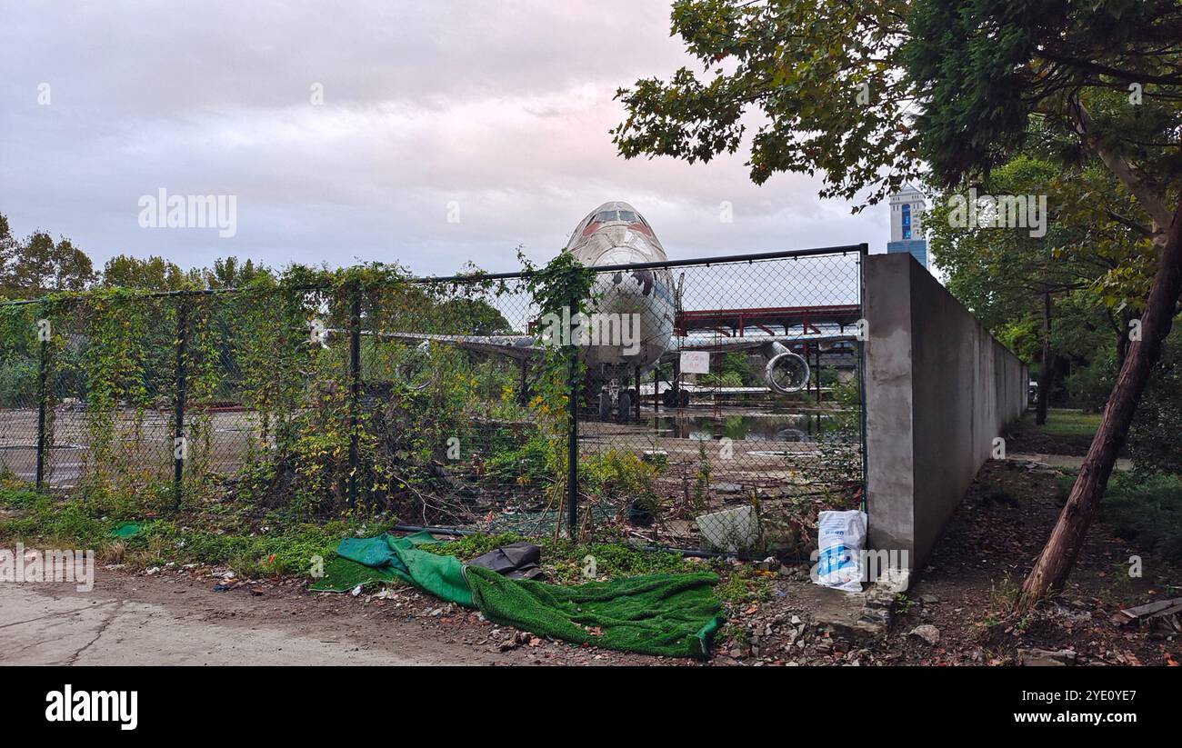SHANGHAI, CHINA - OCTOBER 27, 2024 - An abandoned Boeing 747 aircraft ...