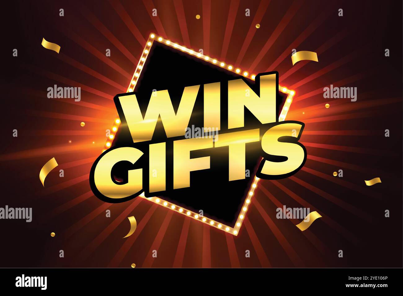 win gift prize golden celebration background vector Stock Vector Image ...