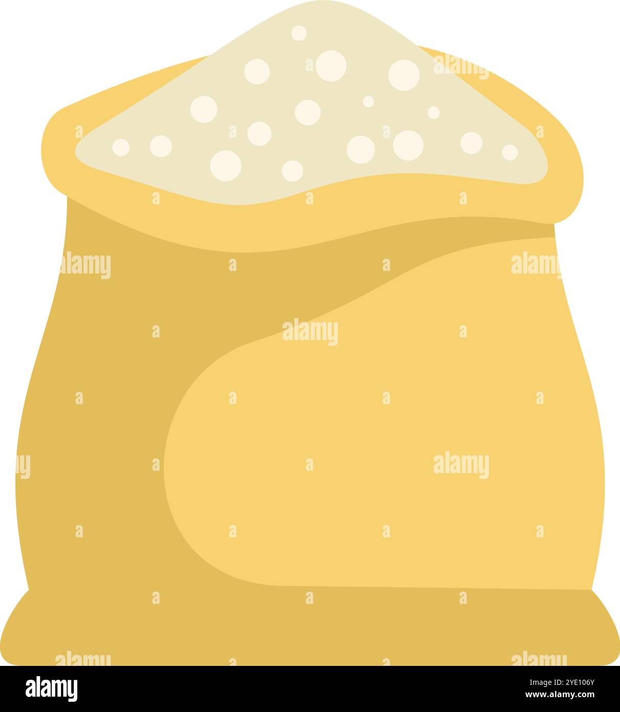 Full sack of flour is standing upright on white background Stock Vector ...