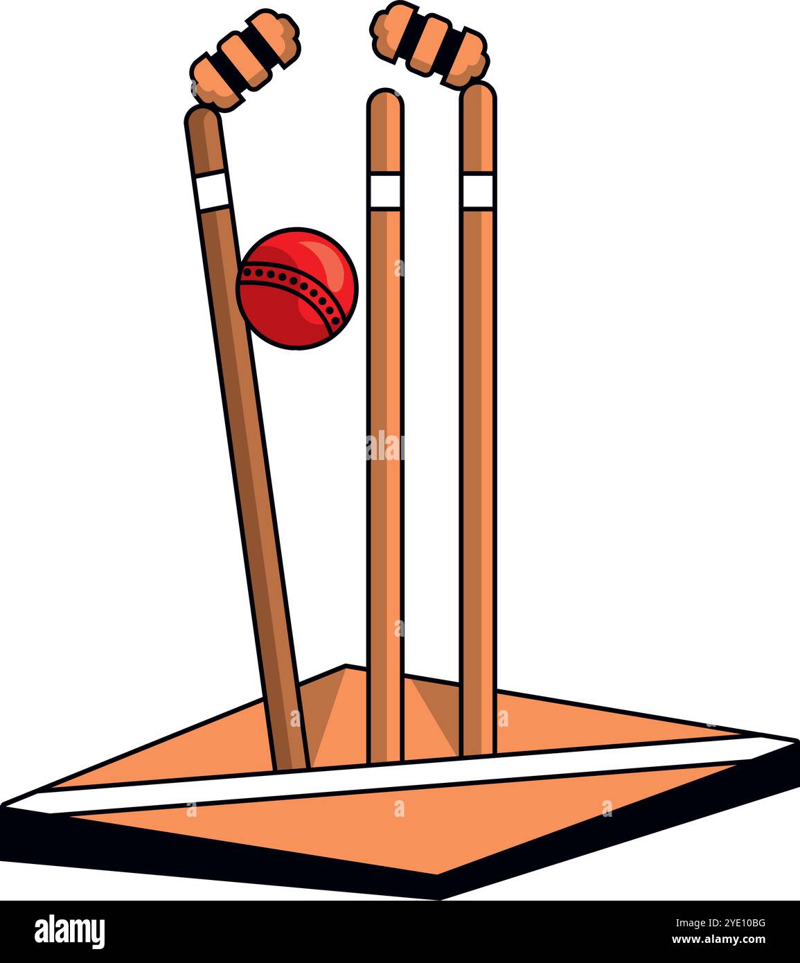 cricket sport ball stumps equipment Stock Vector Image & Art - Alamy