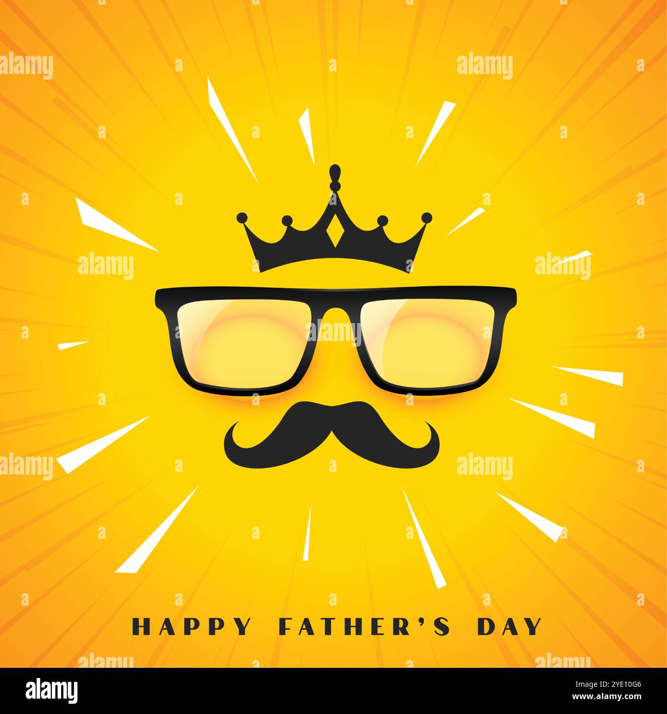 happy father's day yellow banner with dad face concept Stock Vector ...