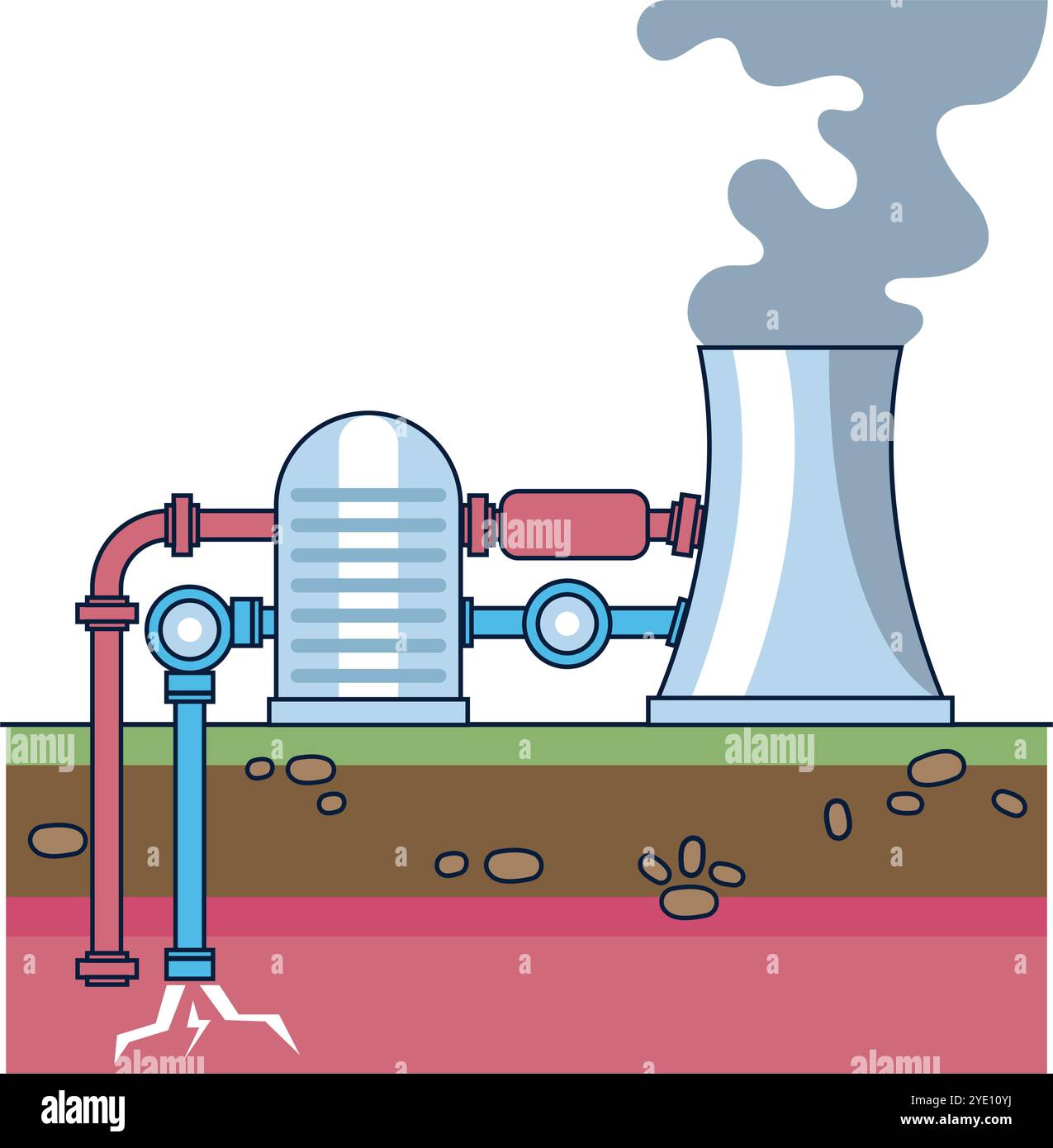 geothermal renewable energy scheme Stock Vector Image & Art - Alamy