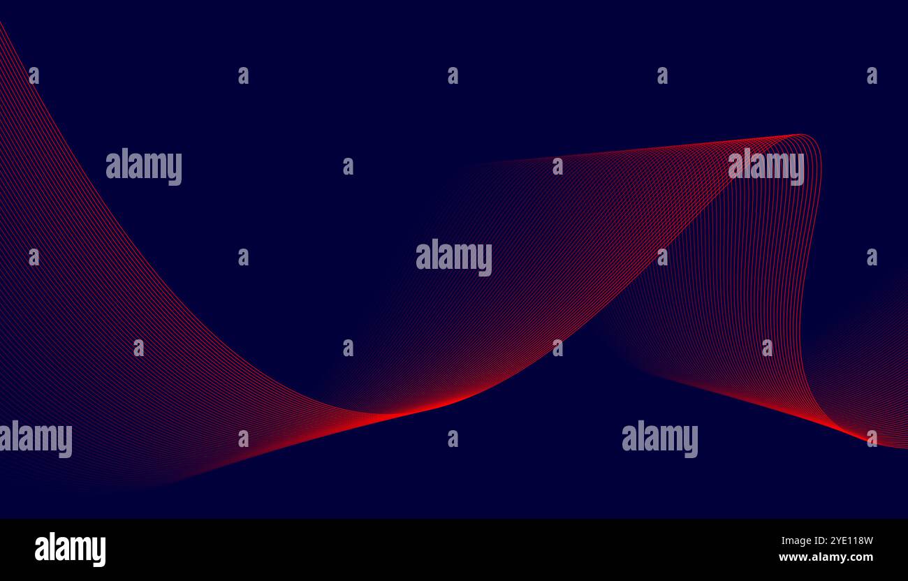 Red wave pattern on a dark background. Vector illustration Stock Vector ...