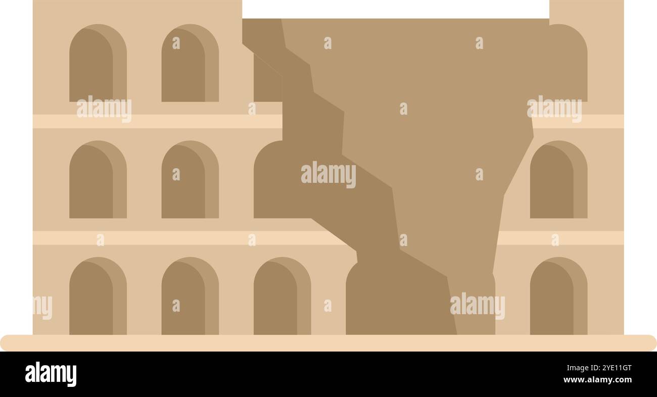 The colosseum in rome, italy is crumbling and decaying as a ruin of its ...