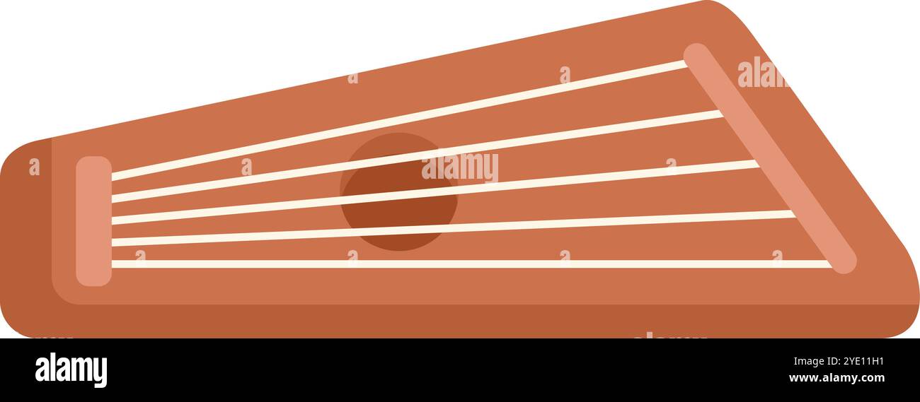 Vector illustration of a wooden gusli, a traditional russian stringed ...