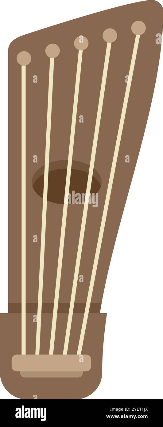 Illustration of an ancient kannel string musical instrument standing ...