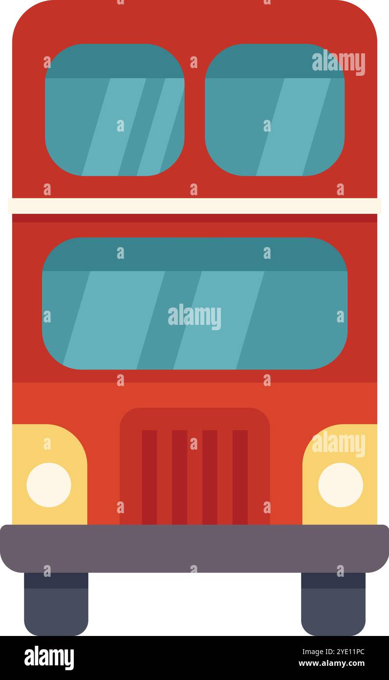 Red double decker bus representing public transportation in a busy city ...