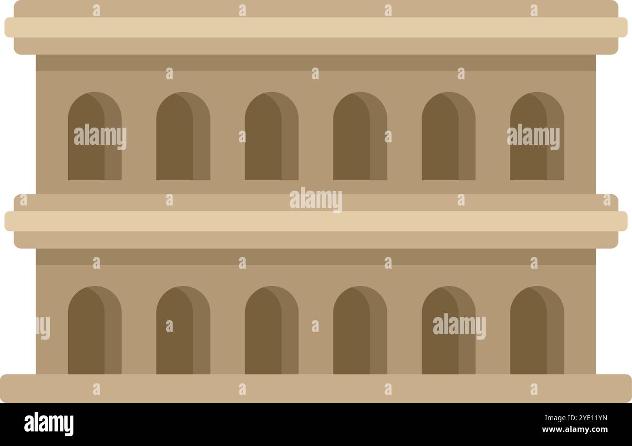 Ancient building with arches on two levels, showing classical ...