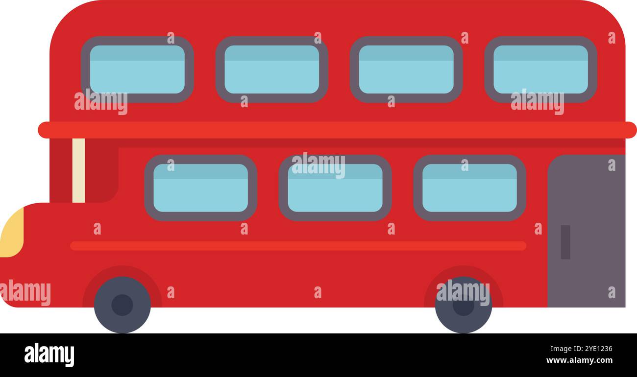 Red double decker bus driving sideways, a symbol of london and england ...