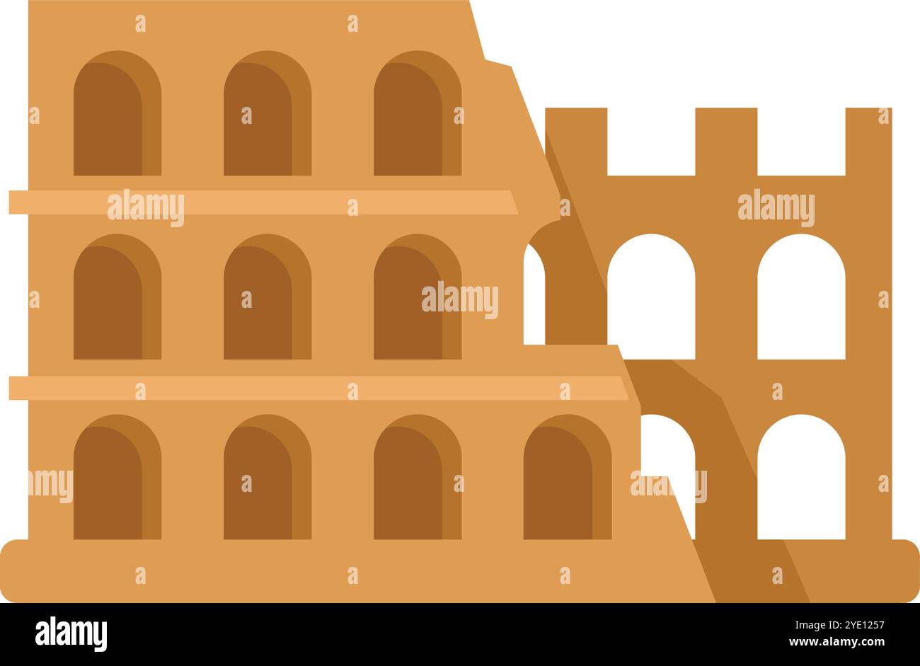 Minimalist vector illustration featuring the facade of the roman ...