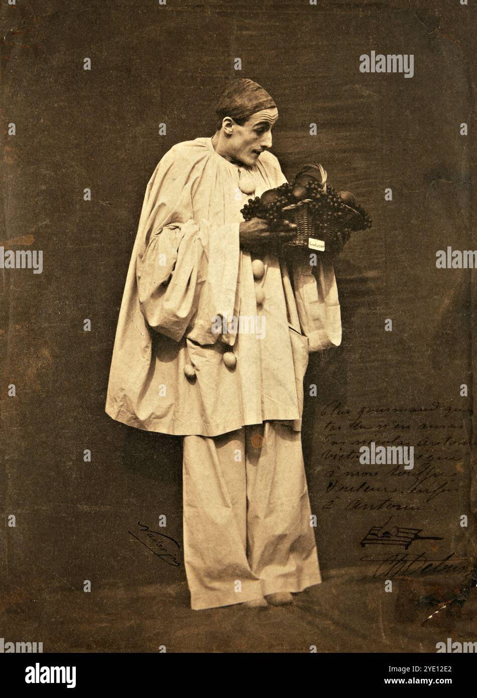 An 1854 photo of the famous French mime artist Jean-Charles Deburau ...