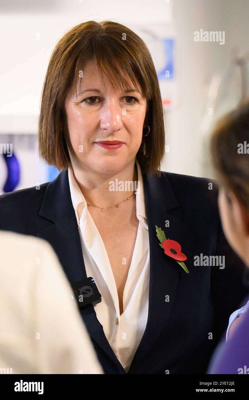 Chancellor of the Exchequer Rachel Reeves speak with members of the ...