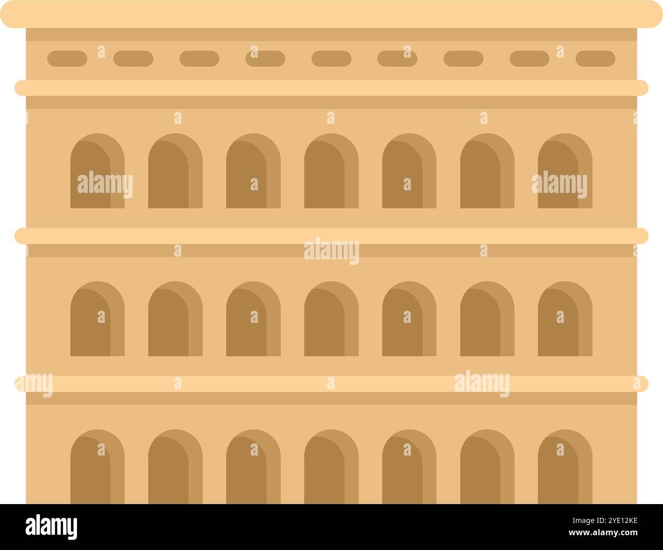 This vector illustration shows the colosseum, the famous amphitheater ...