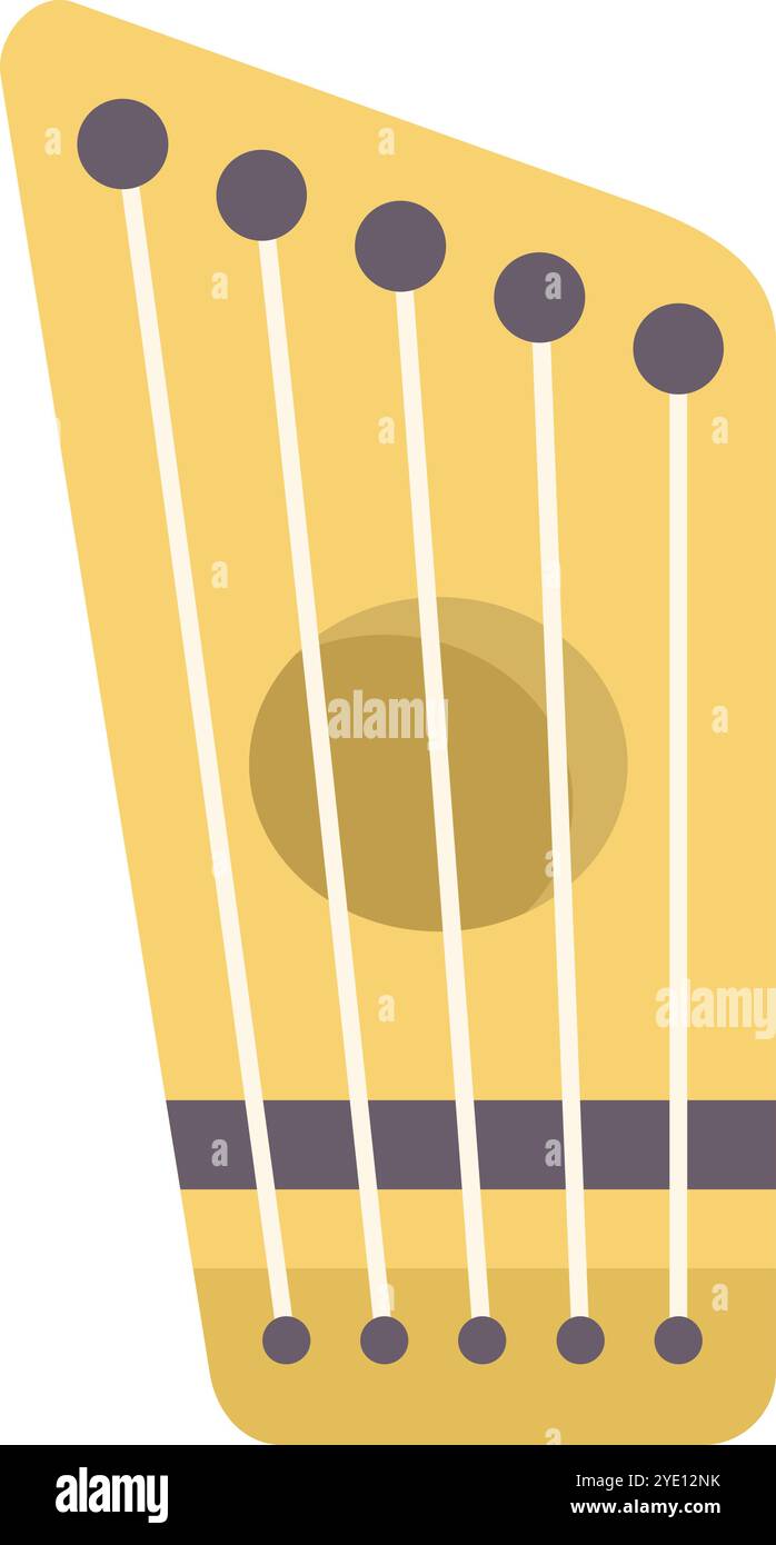 Yellow kantele, a traditional finnish string instrument, standing up ...