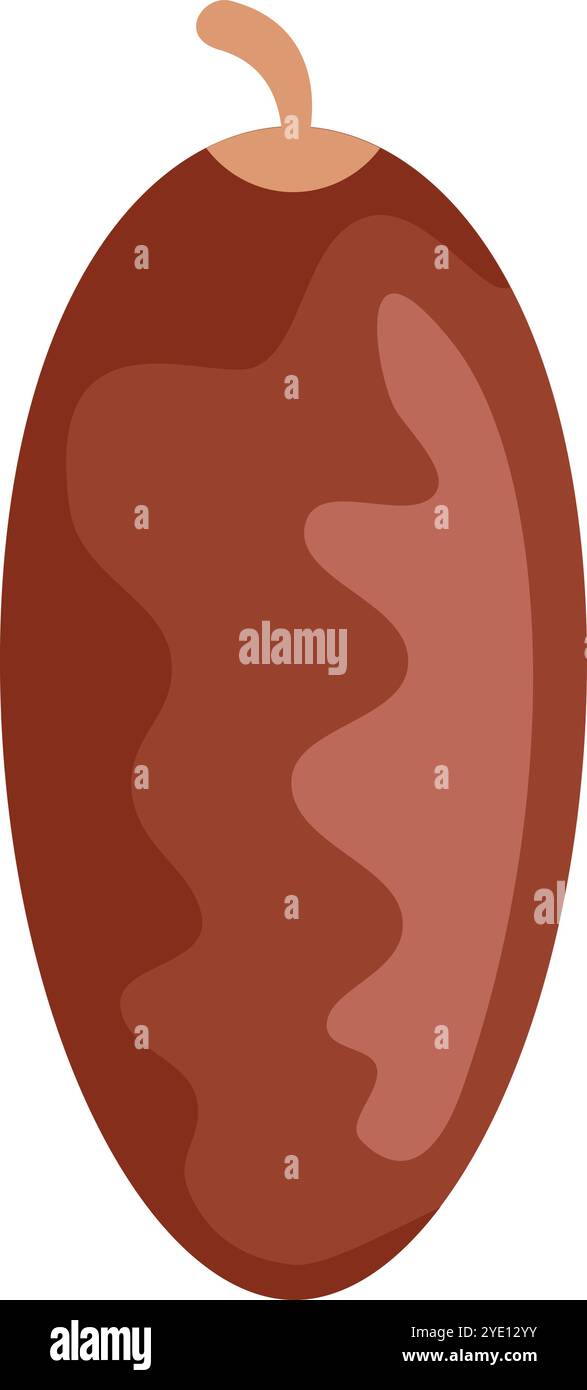 Simple vector illustration of a date fruit, isolated on a white ...