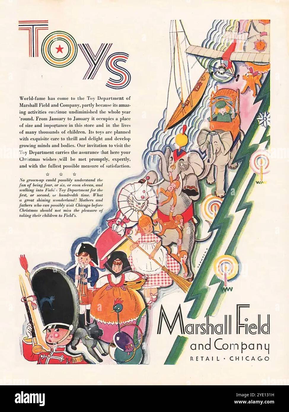 Vintage magazine Advertisement circa 1929. Toys as Marshall Field and ...