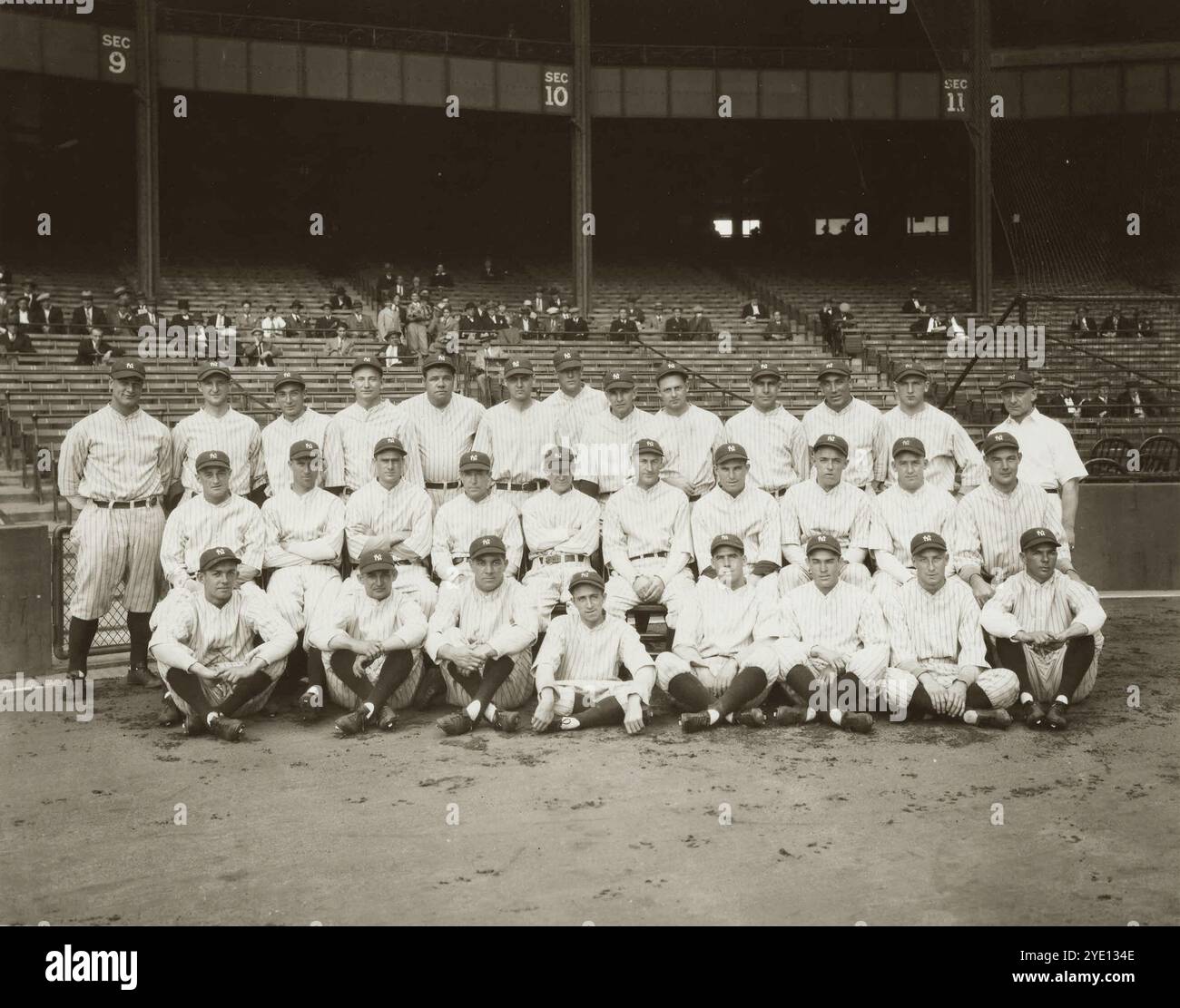1927 New York Yankees Team Photograph featuring the murderous row ...