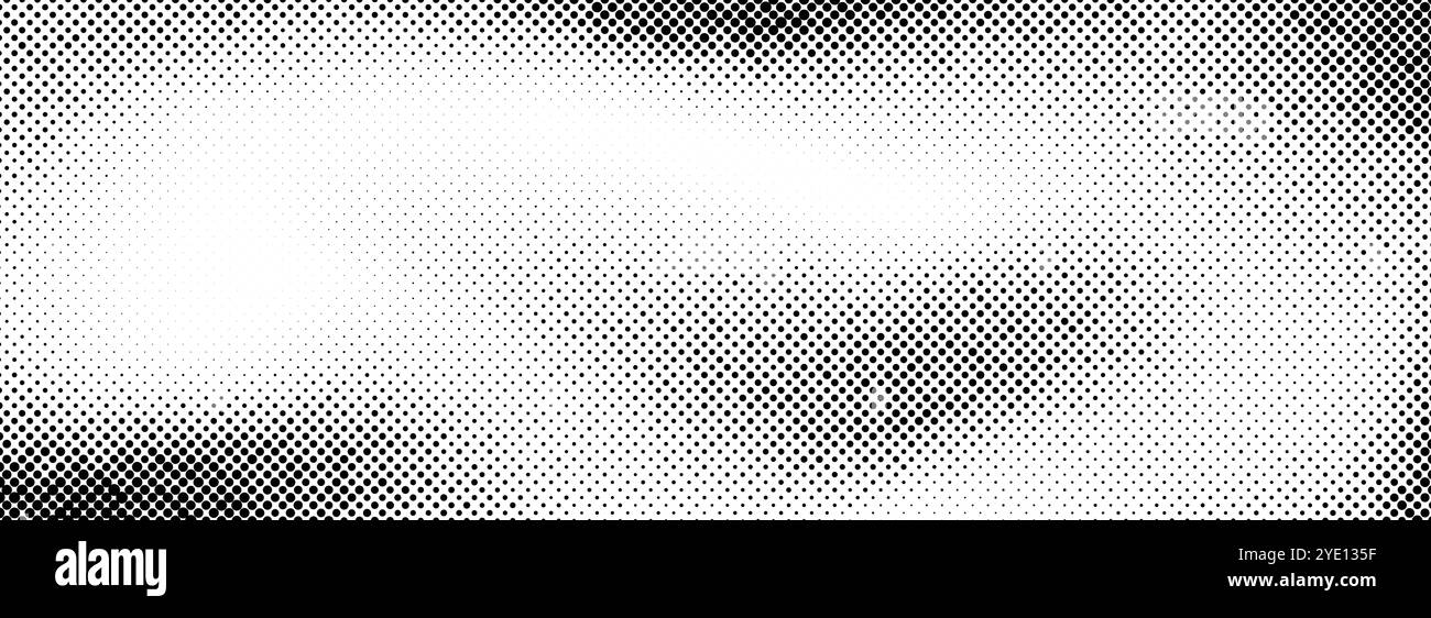 Halftone grunge background. Fading grain gritty textured wallpaper. Black and white comic noise ...