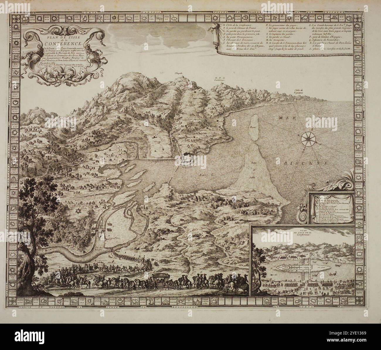 Map of "Ile de la Conference" now known as Pheasant Island on the ...