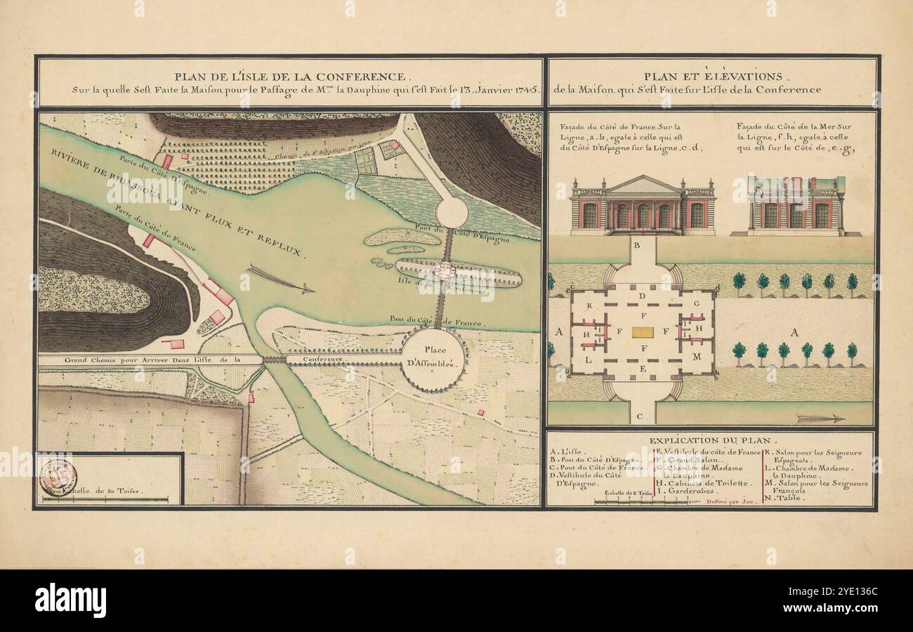 Map of "Ile de la Conference" now known as Pheasant Island on the ...