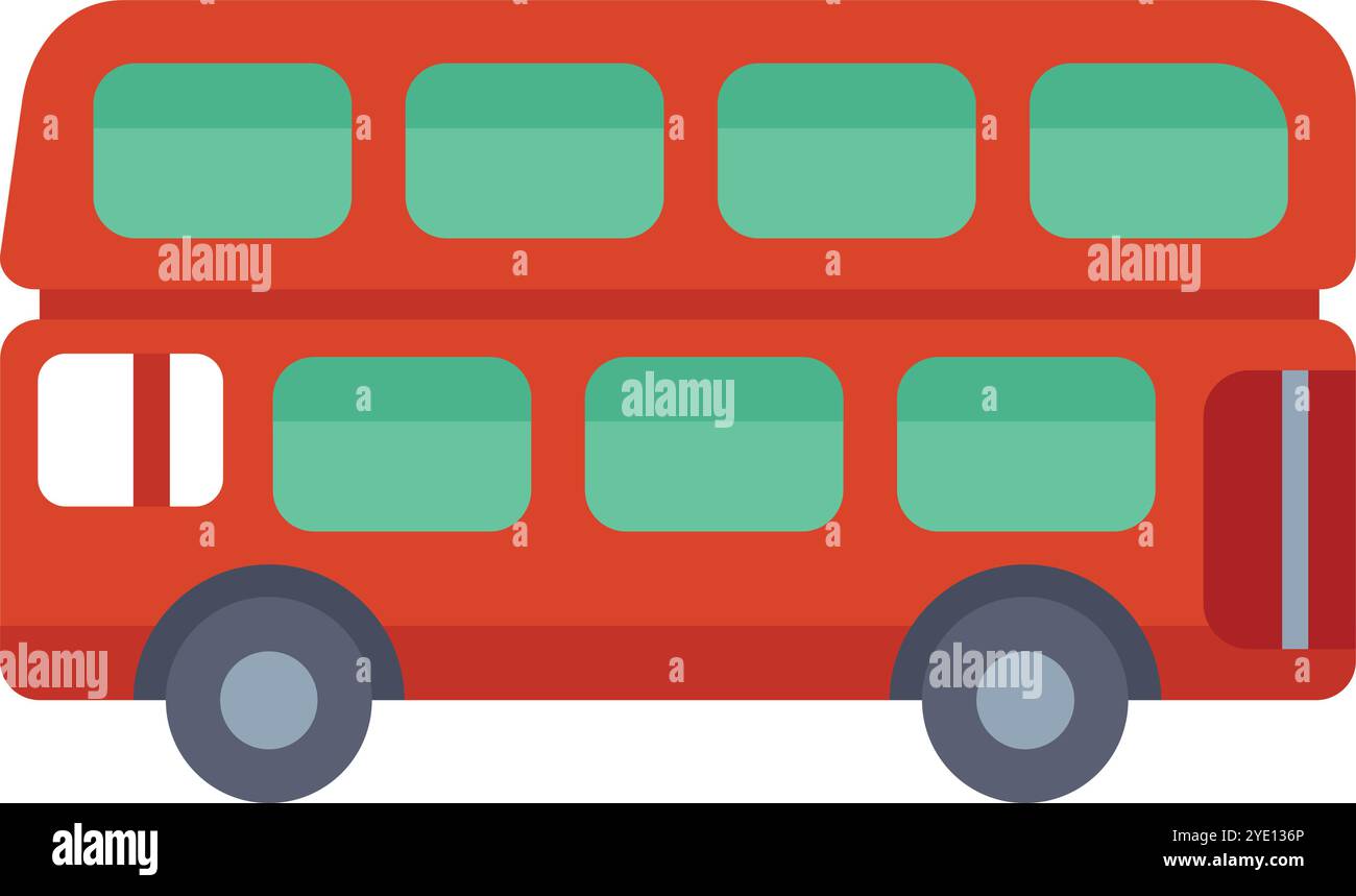 Classic red double decker bus driving through the streets of london ...