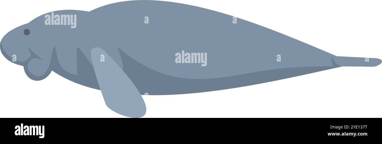 Cartoon manatee swimming underwater in the ocean Stock Vector Image ...