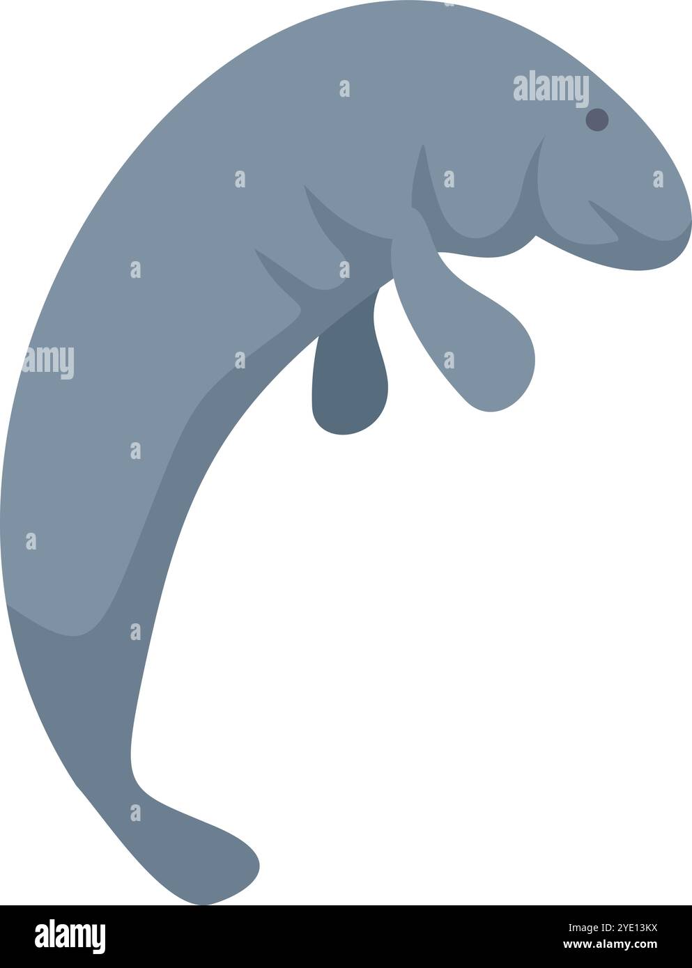 This cartoon image of a manatee swimming underwater is perfect for ...