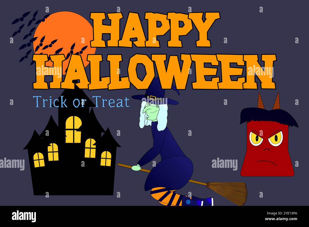 Witch on a broomstick hi-res stock photography and images - Alamy