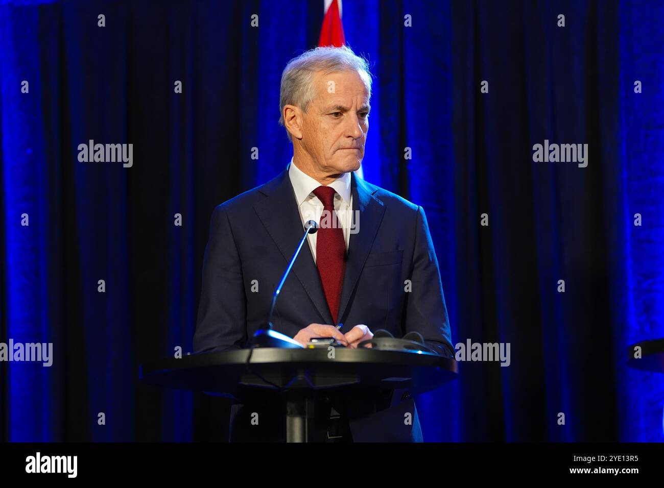 Reykjavik, Iceland 20241028. Norwegian Prime Minister Jonas Gahr Store ...