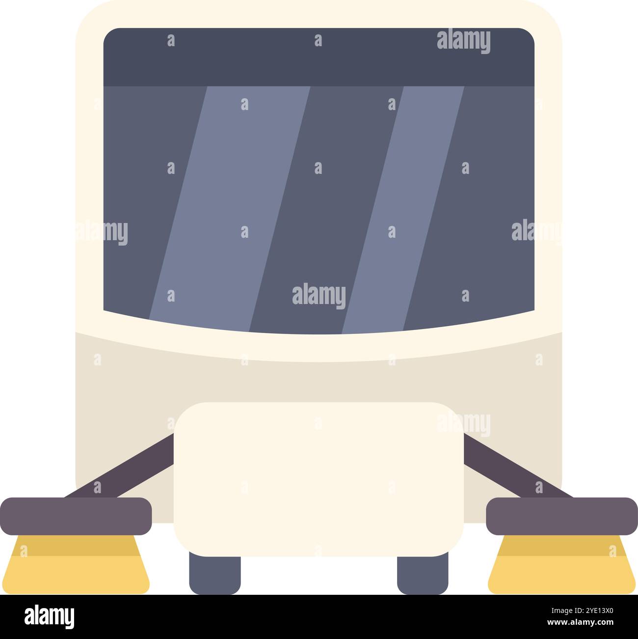 Street cleaning machine cleaning road surface icon illustration in flat ...