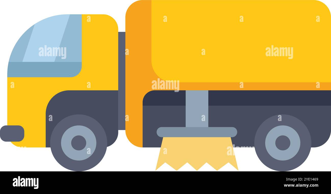 Mechanical road sweeper Stock Vector Images - Alamy